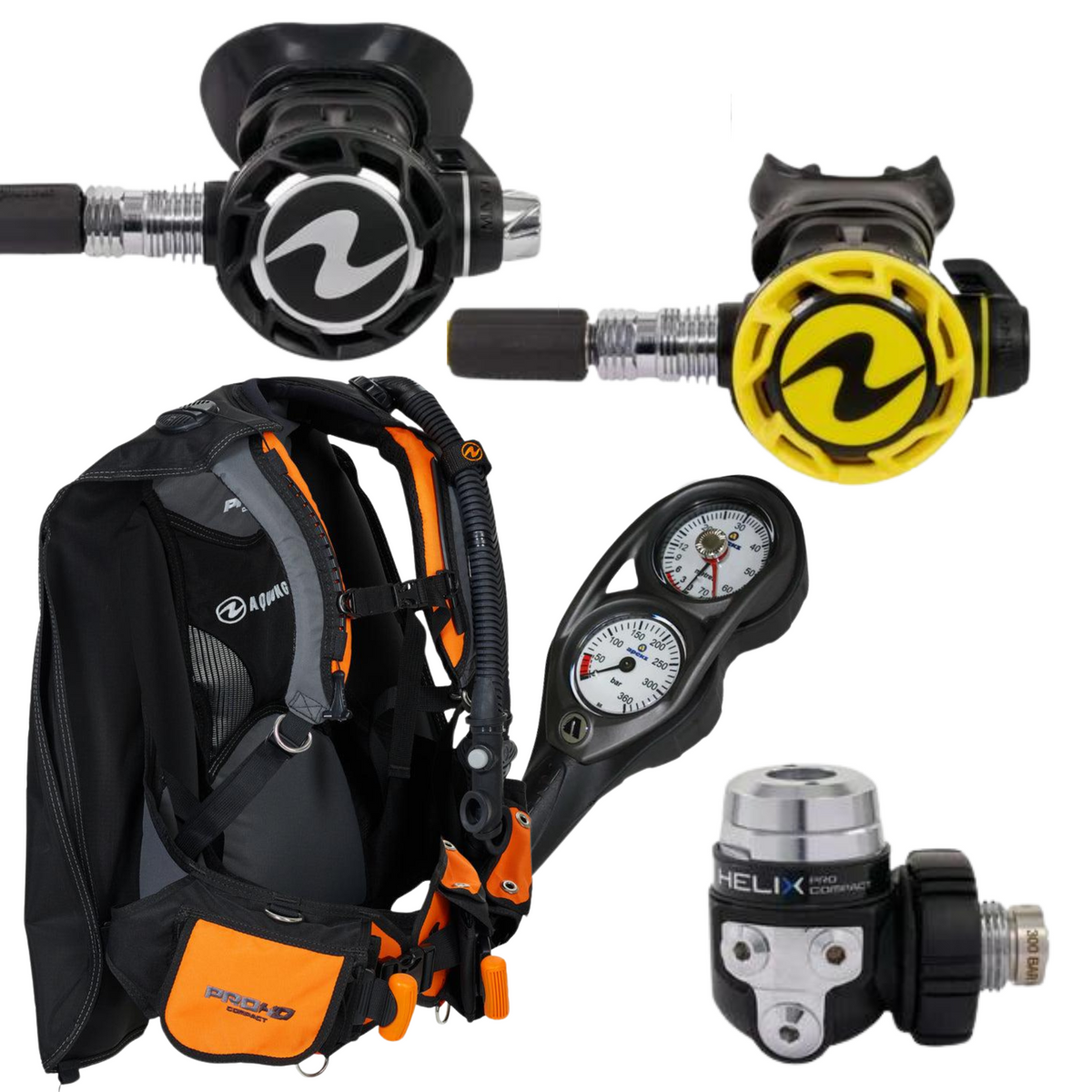 Aqualung Helix Compact Pro Stage 4 and Aqualung Pro HD Compact BCD Dive Package | Mike's Dive ...