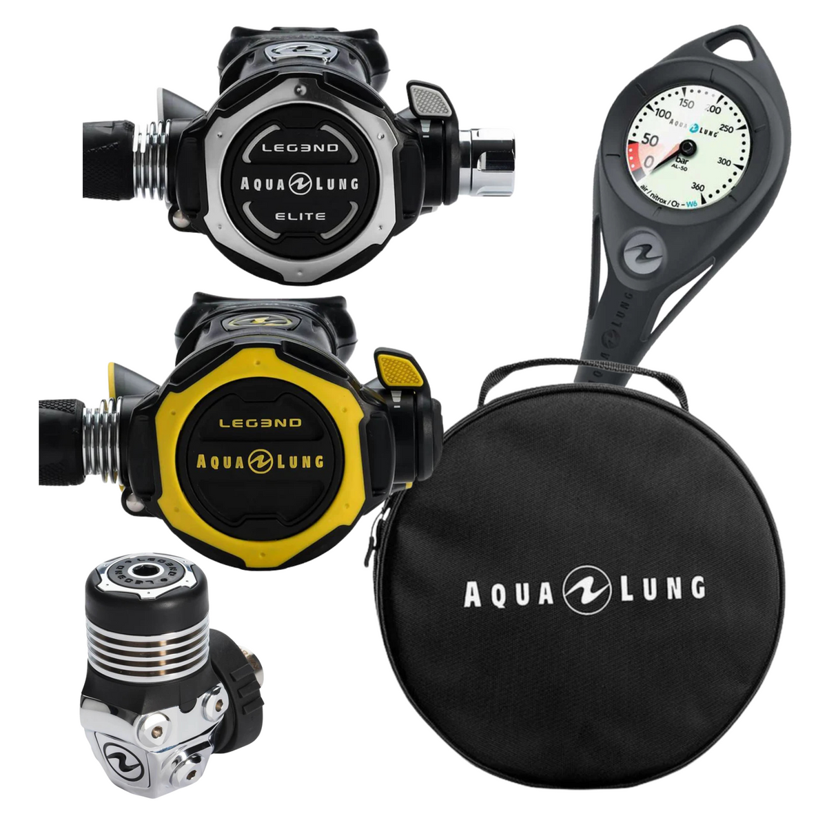 Aqualung Leg3nd Elite Regulator Set with Regulator Bag – Mikes Dive Store