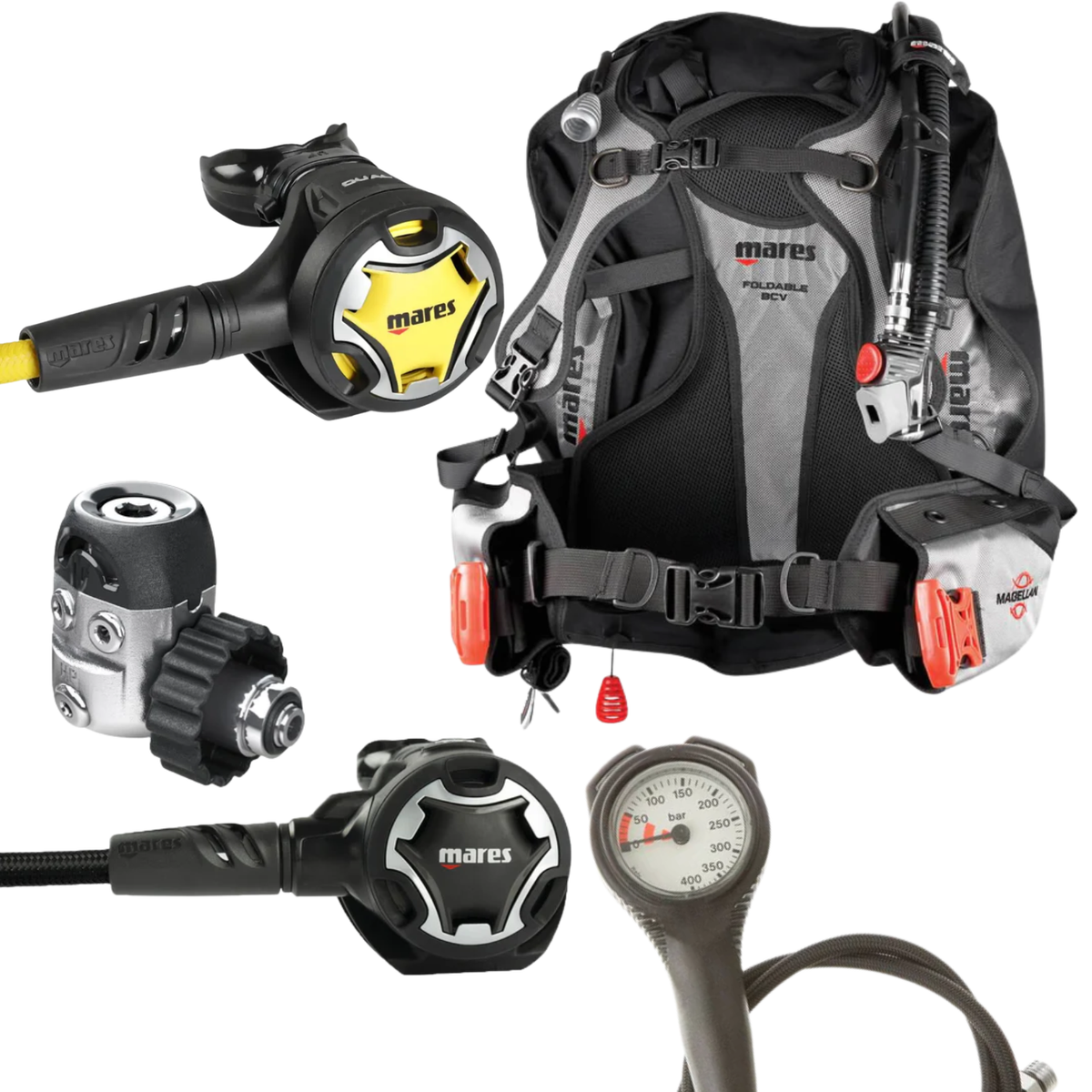Mares Magellan BCD Package: Dual 15X + Octopus Dual + Gauges – Mikes ...