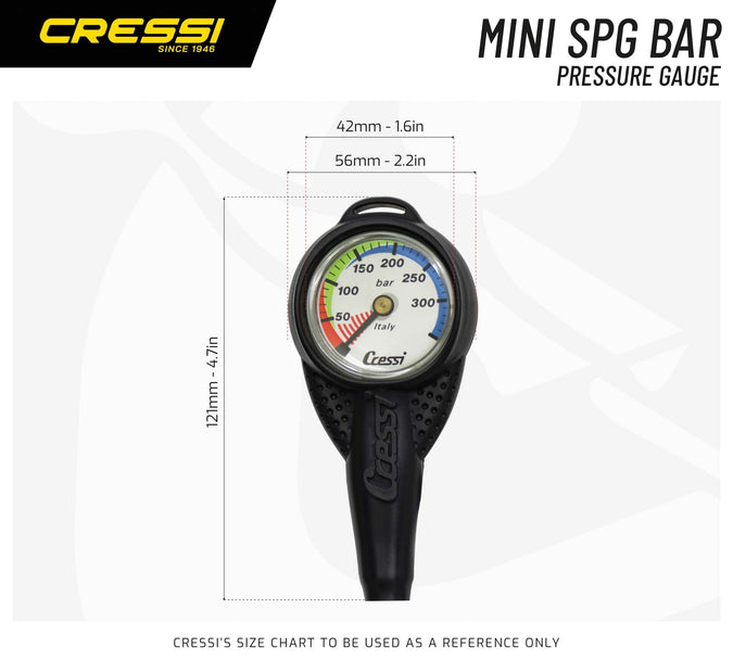 Cressi Mini SPG w/ Rubber Housing (Bar) | Mike's Dive Store – Mikes ...