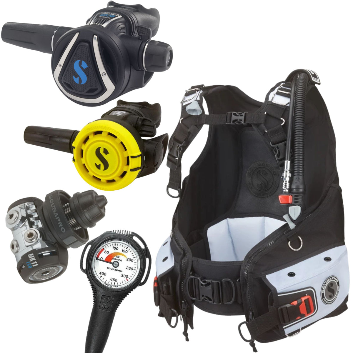 Scubapro Bella BCD Package: MK11 EVO / C370 + R105 Octopus + Gauges ...