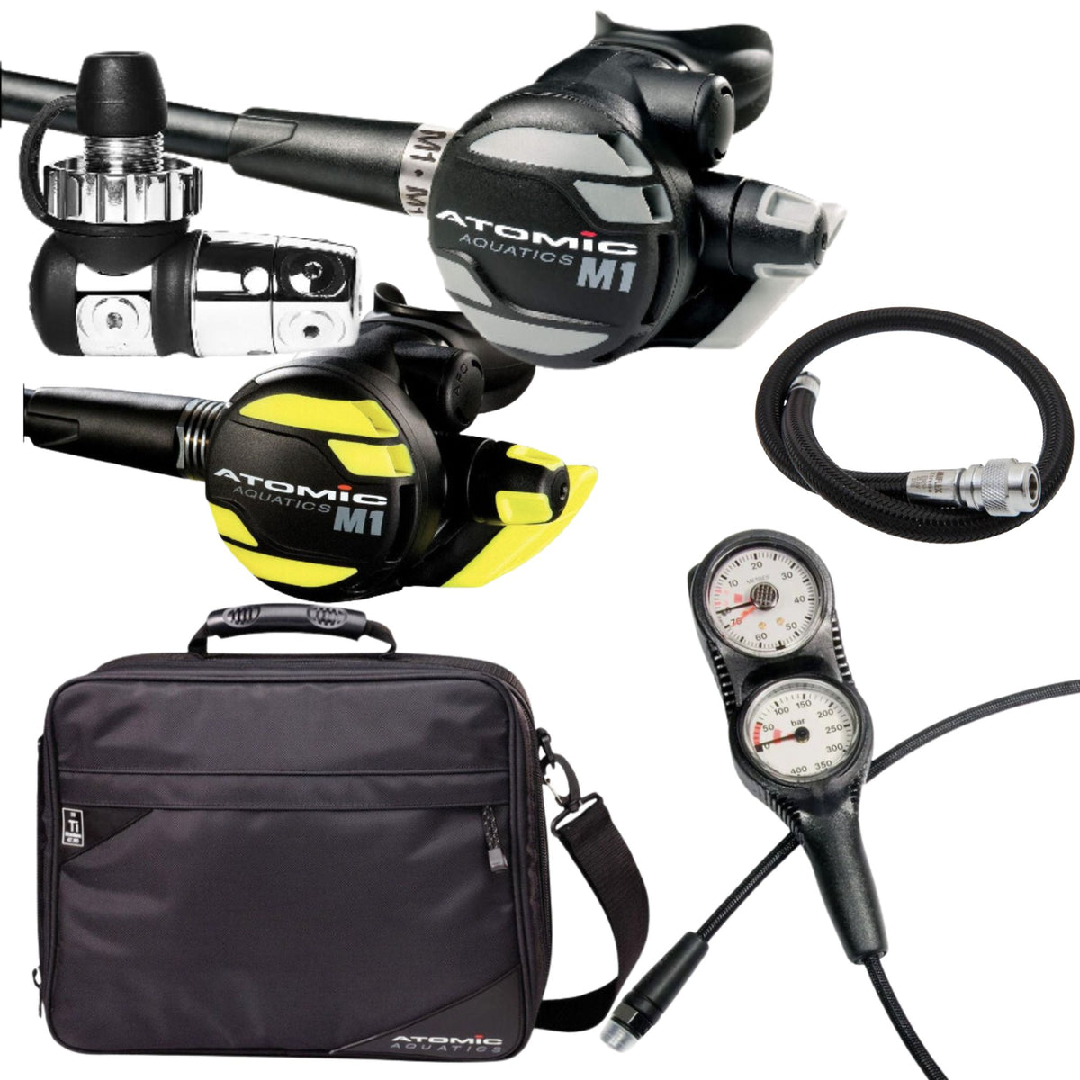 Atomic M1 Diving Regulator + Miflex Double Console And BCD Hose Bundle ...