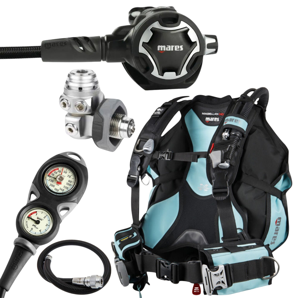 Mares Dual ADJ 62X Regulator and Magellan HD BCD Package – Mikes Dive Store